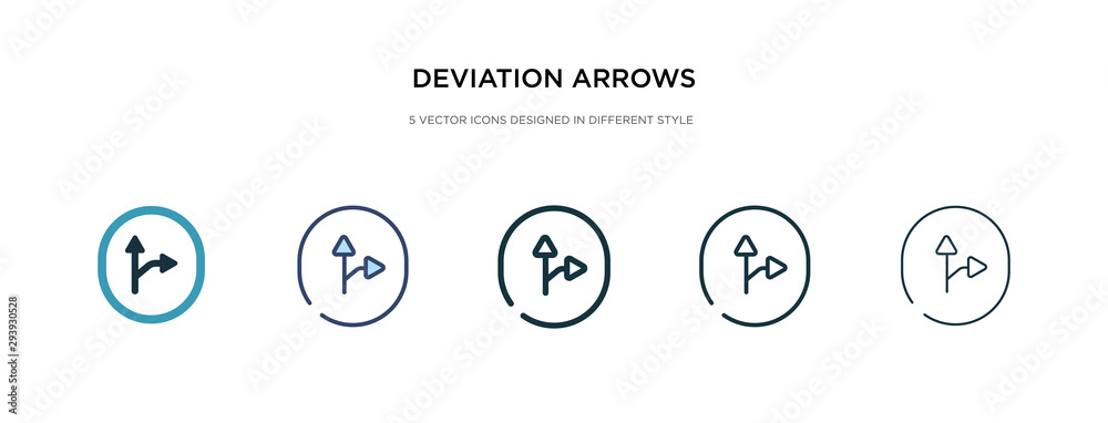 deviation arrows icon in different style vector illustration. two ...