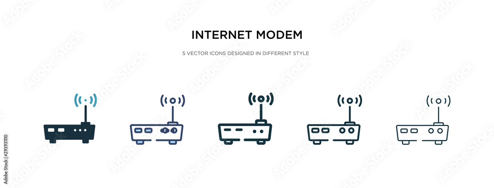 internet modem icon in different style vector illustration. two colored and black internet modem ...