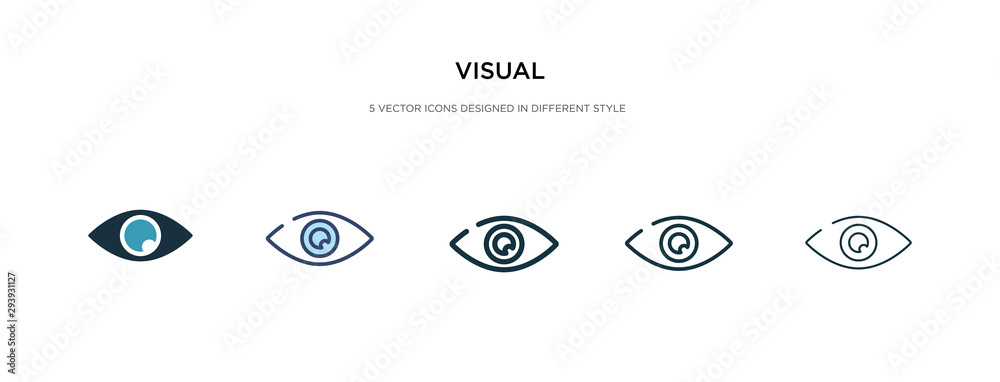 visual icon in different style vector illustration. two colored and ...