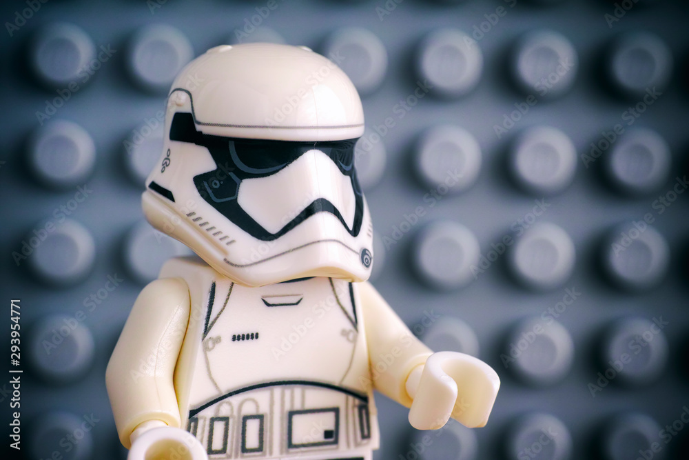 Tambov, Russian Federation - July 29, 2018 Portrait of Lego First Order ...