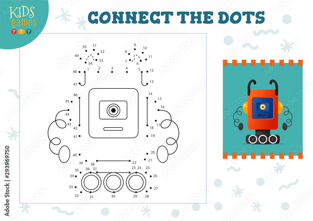Dot to dot kids game vector illustration. Preschool children drawing ...