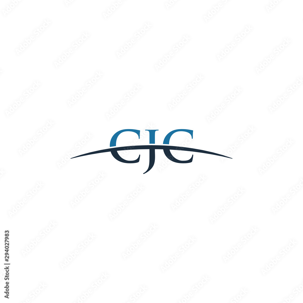 Initial letter CJC, overlapping movement swoosh horizon logo company ...