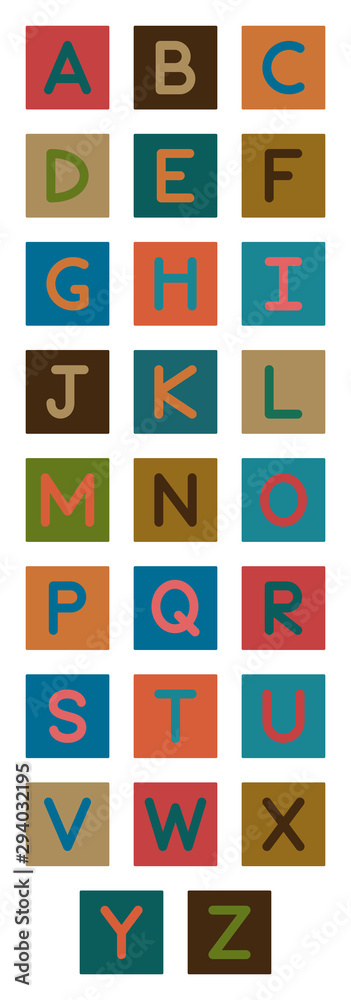 English alphabet. Card from a set for children's development and ...