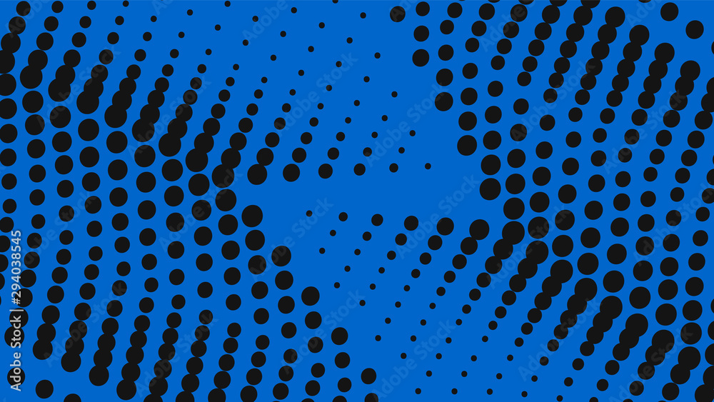 Navy blue pop art background in retro comic style with halftone dots ...