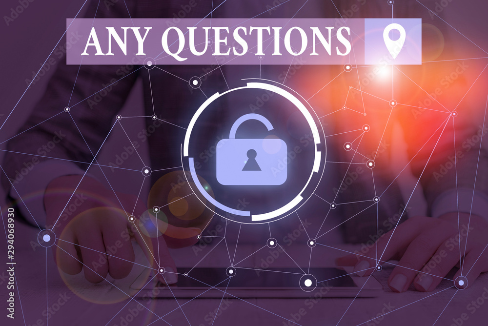 Text sign showing Any Questions. Business photo text Clueless Blank ... Text sign showing Any Questions. Business photo text Clueless Blank ...