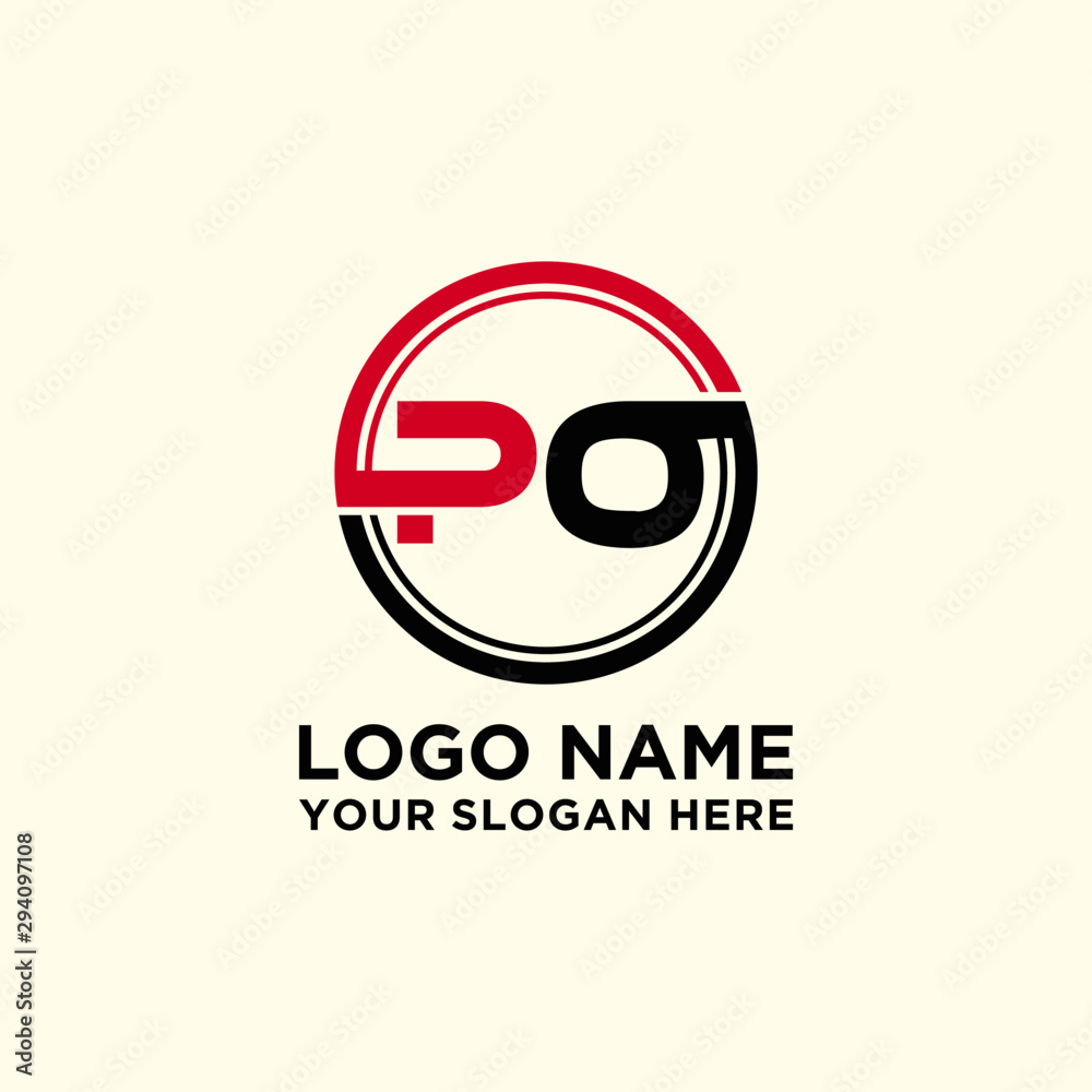 Circle logo with the letter PO inside. letters connecting with circles ...