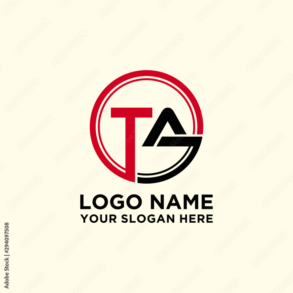 Circle logo with the letter TA inside. letters connecting with circles ...