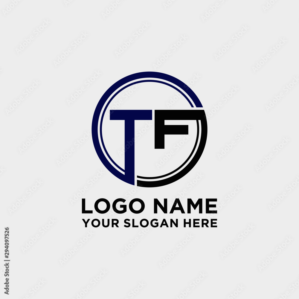 Circle logo with the letter TF inside. letters connecting with circles ...