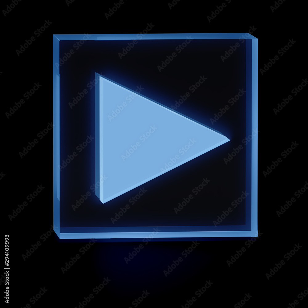 Clear transparent glass or plexiglass display with luminous play or ...