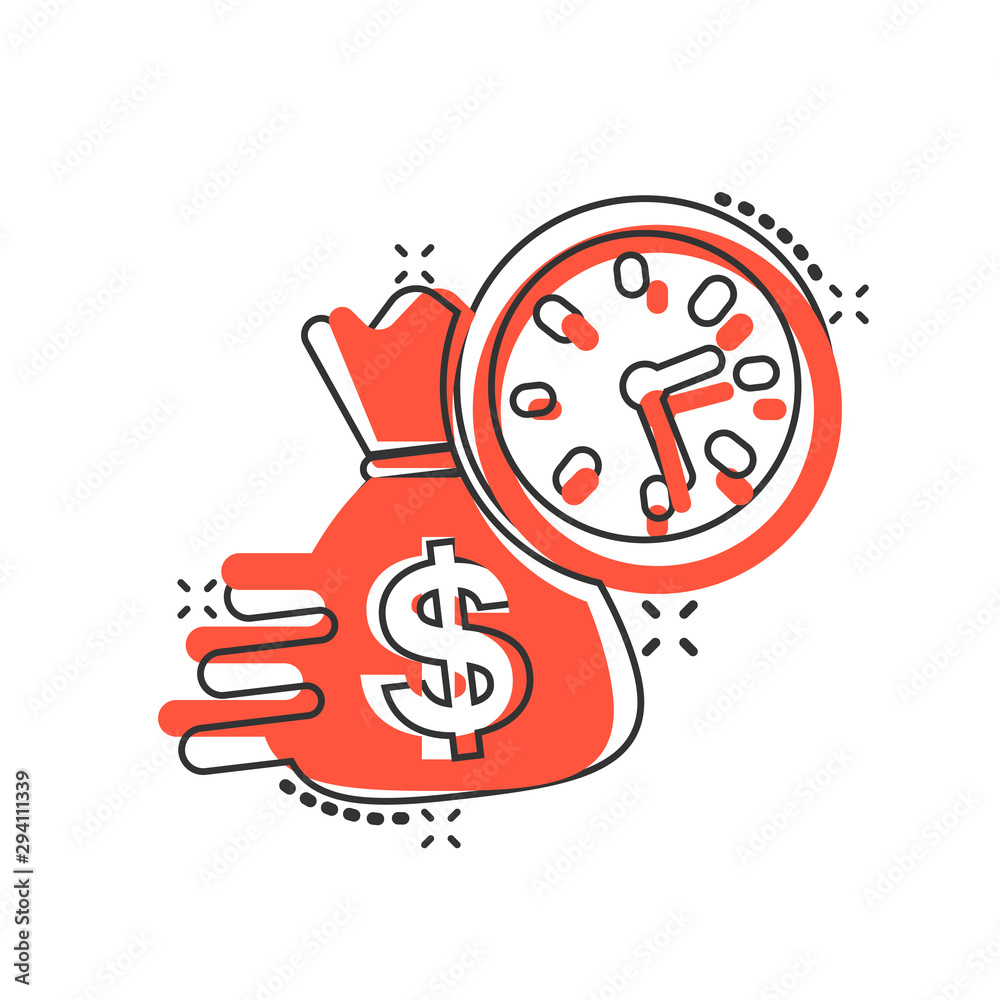 Vector cartoon business and finance management icon in comic style ...