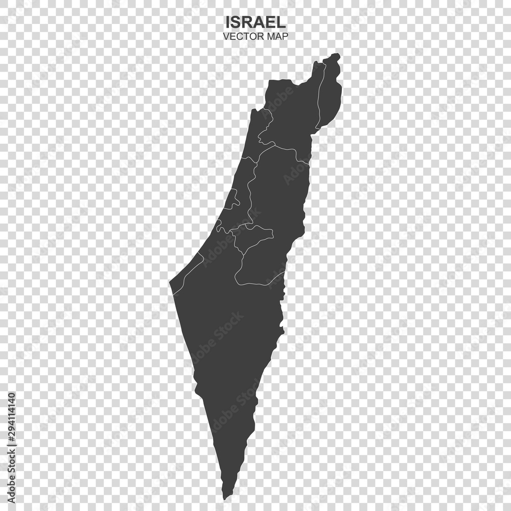 political map of Israel isolated on transparent background Stock Vector ...