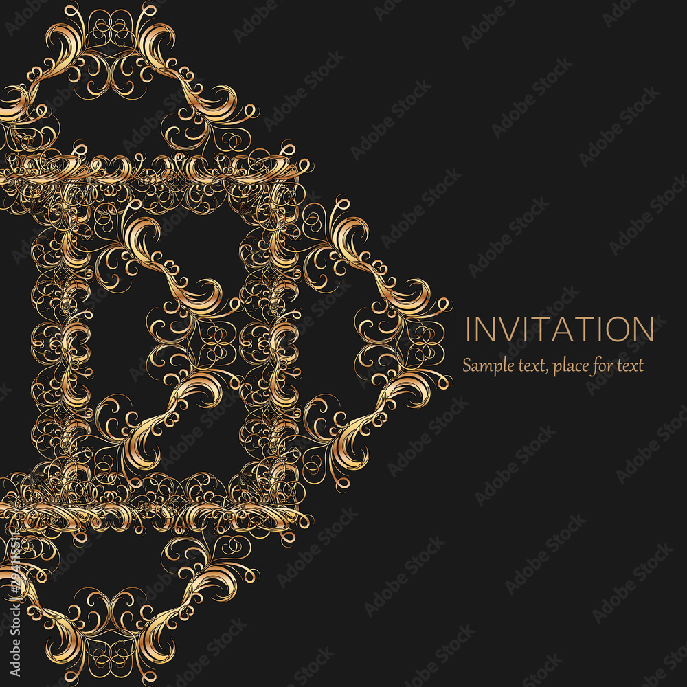 Invitation template. Modern design. Wedding invitation or card with ...