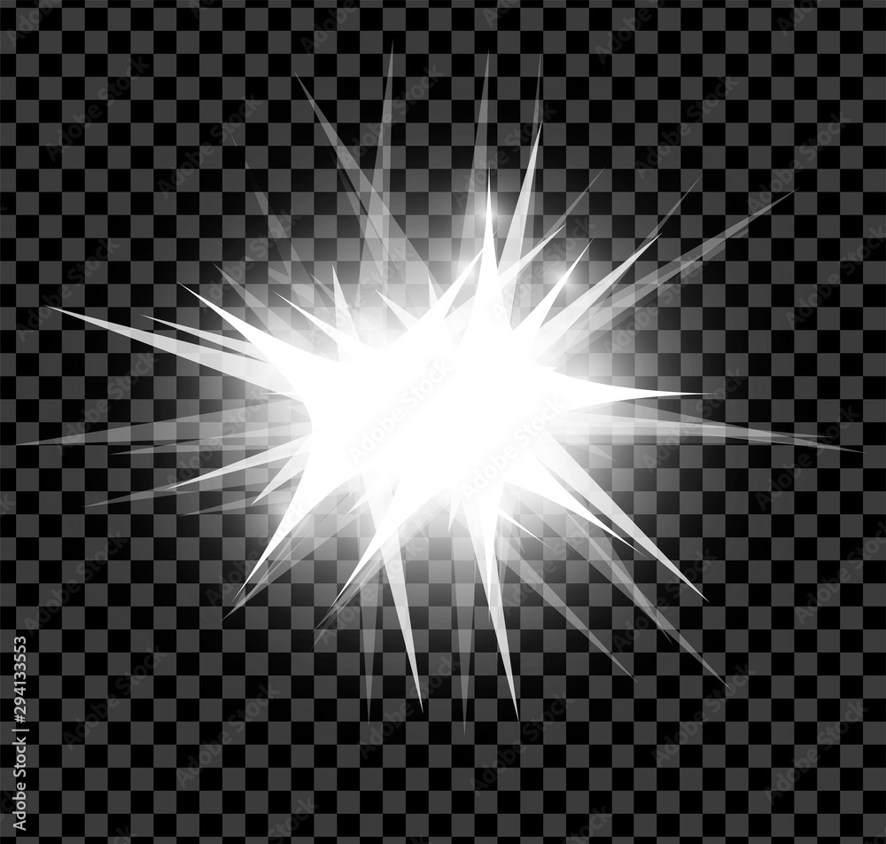 Bright glowing and shining star flares effect isolated on transparent ...
