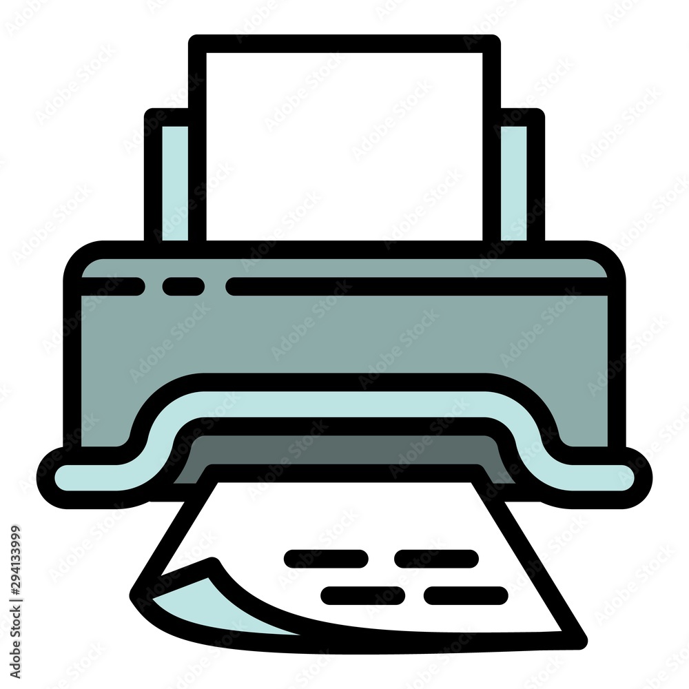 Paper document printer icon. Outline paper document printer vector icon ...