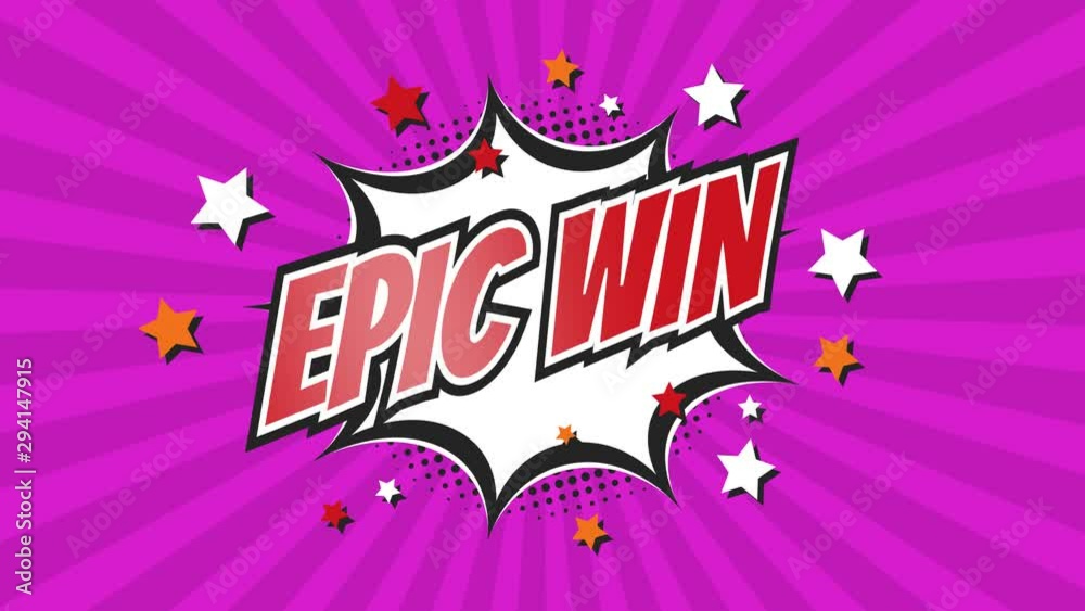 EPIC WIN - Comic Pop Art text video 4K, chroma key version included ...