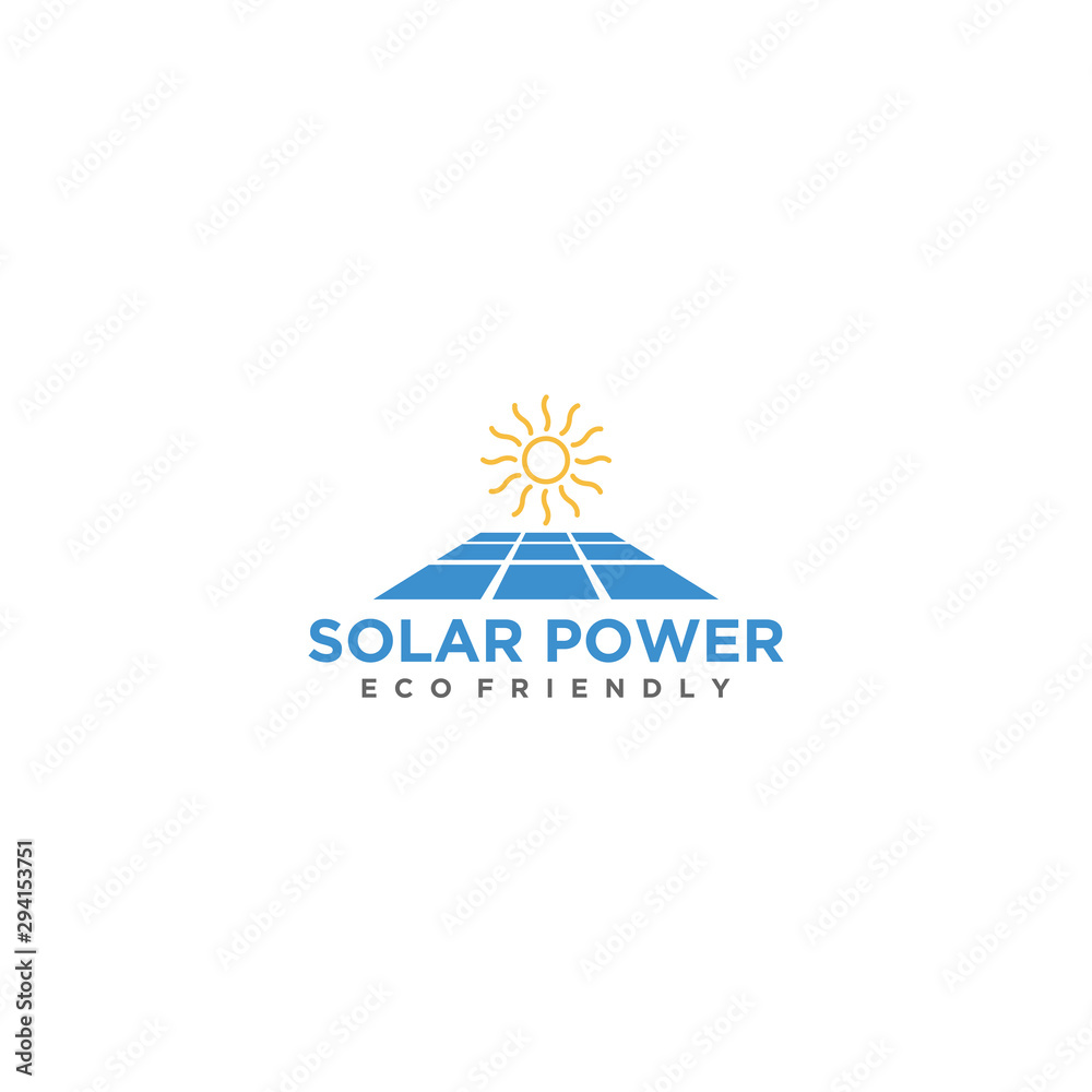 The logo of solar technology, modern technology of modern natural ...