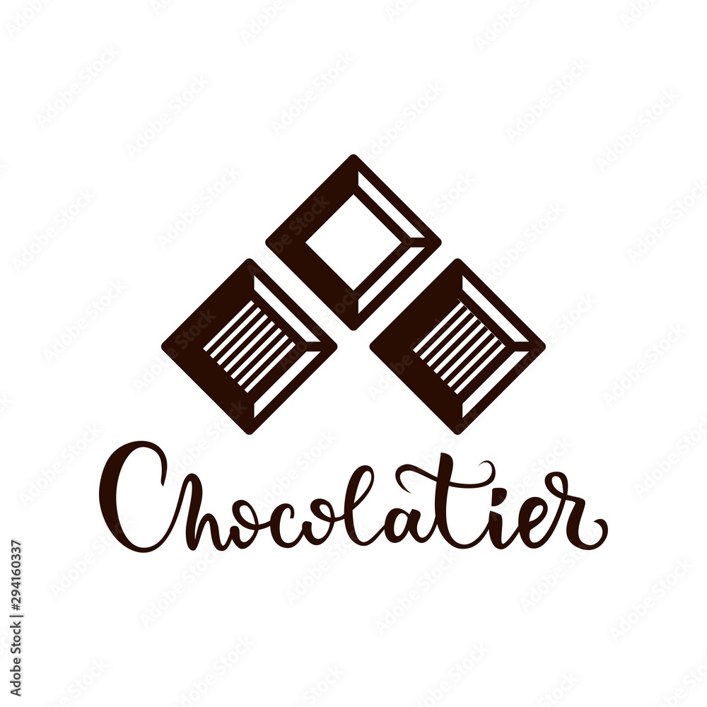 Stylish chocolate logo. Vector logo for chocolatier. Design element for ...