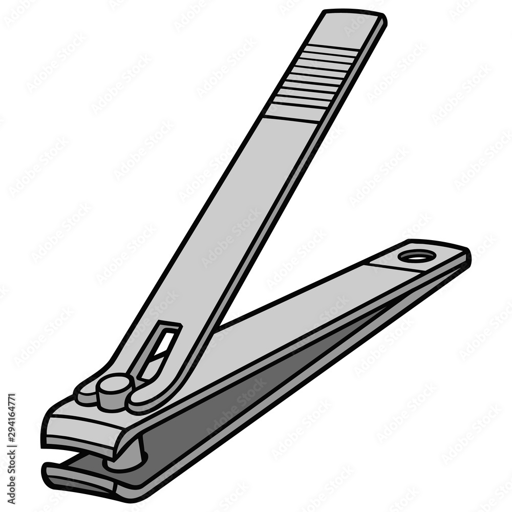 Fingernail Clippers - A cartoon illustration of a pair of Fingernail ...