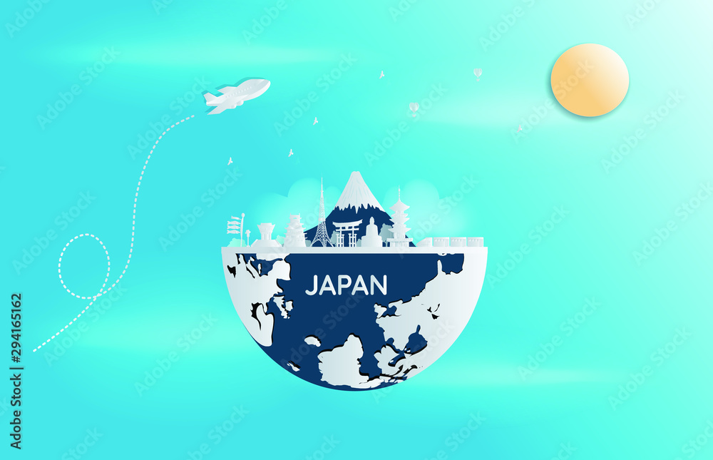 Japan and the world-famous construction site, you can see Mount Fuji in ...