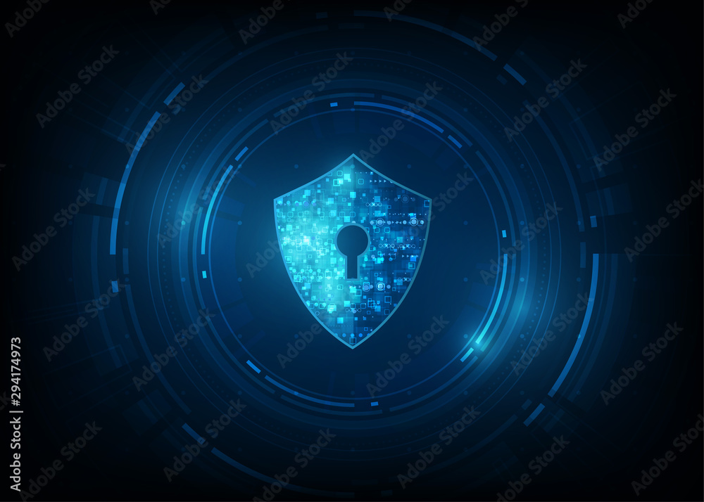 Abstract security digital technology background.protection mechanism ...