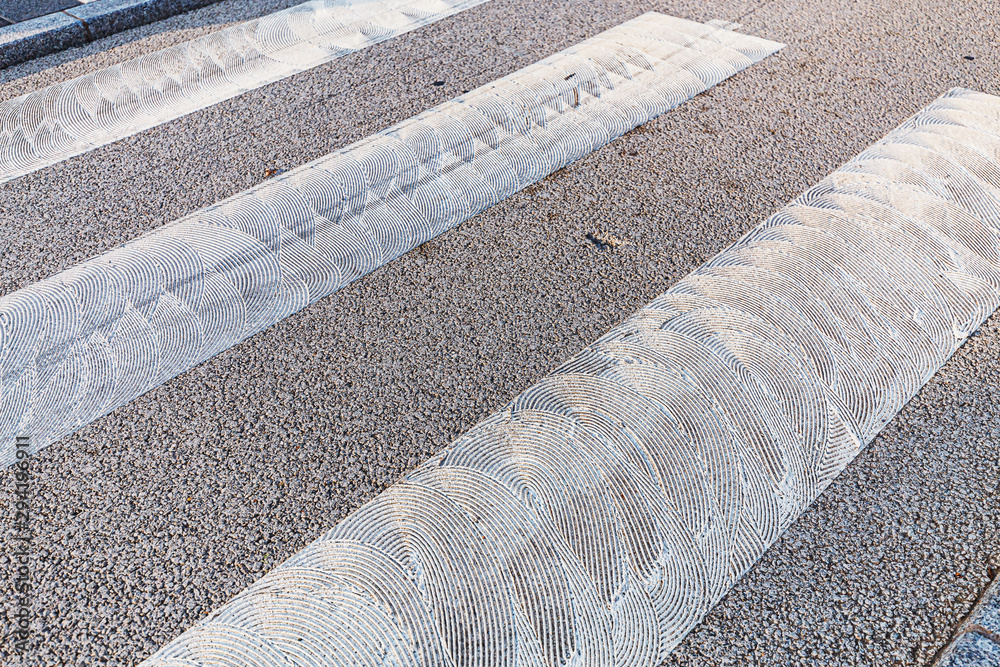 Special Zebra crossing paint coating, to make the driver feel the ...