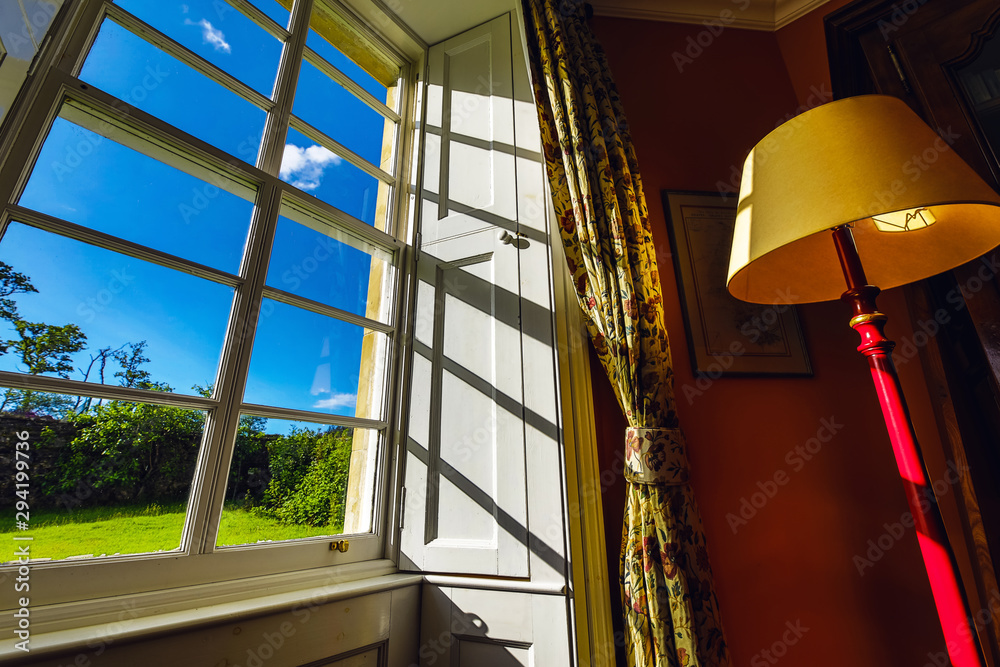 Vintage window in interior decoration of traditional old houses in ...