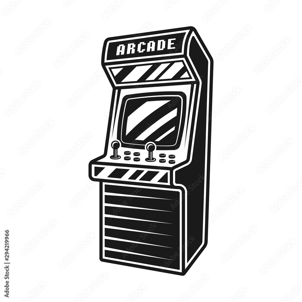 Arcade retro video game machine vector object Stock Vector | Adobe Stock