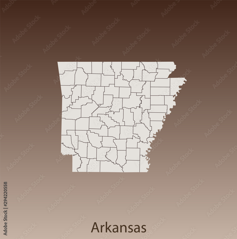 vector illustration map of Arkansas Stock Vector | Adobe Stock