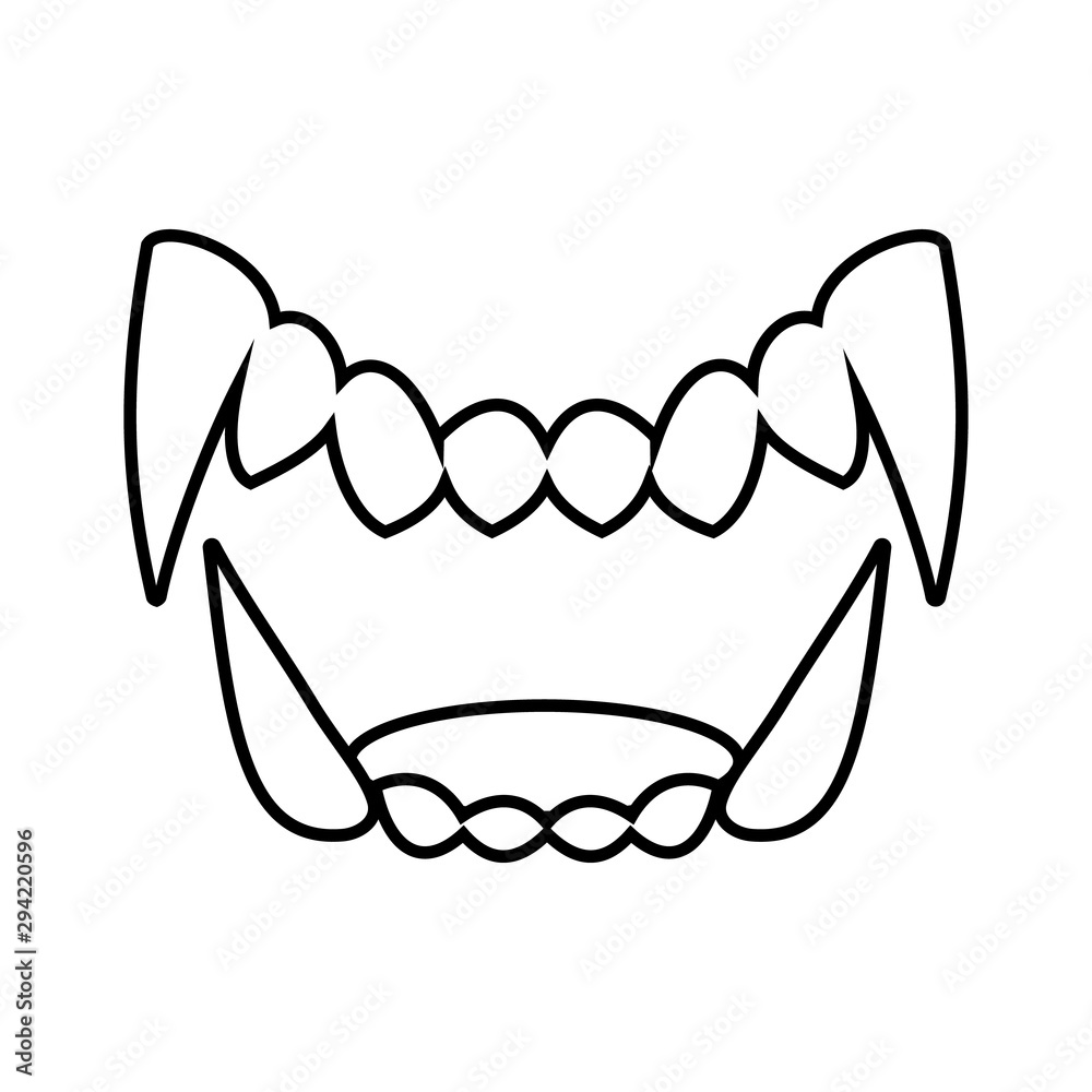 Isolated black and white drama White Fang icon Stock Vector | Adobe Stock