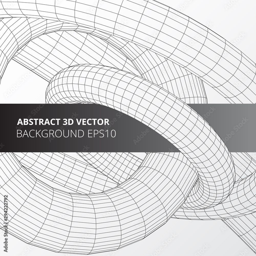 Abstract toroidal volumetric figures. The structure of geometric shapes ...