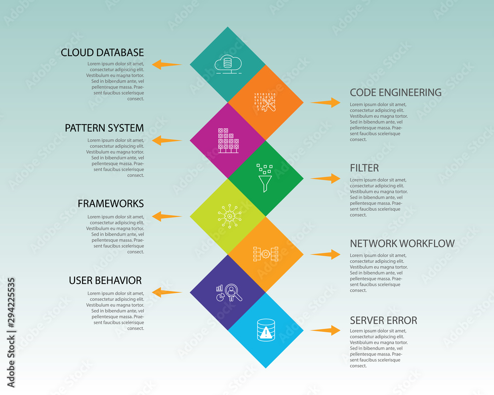 Big Data Infographics vector design. Timeline concept include cloud ...