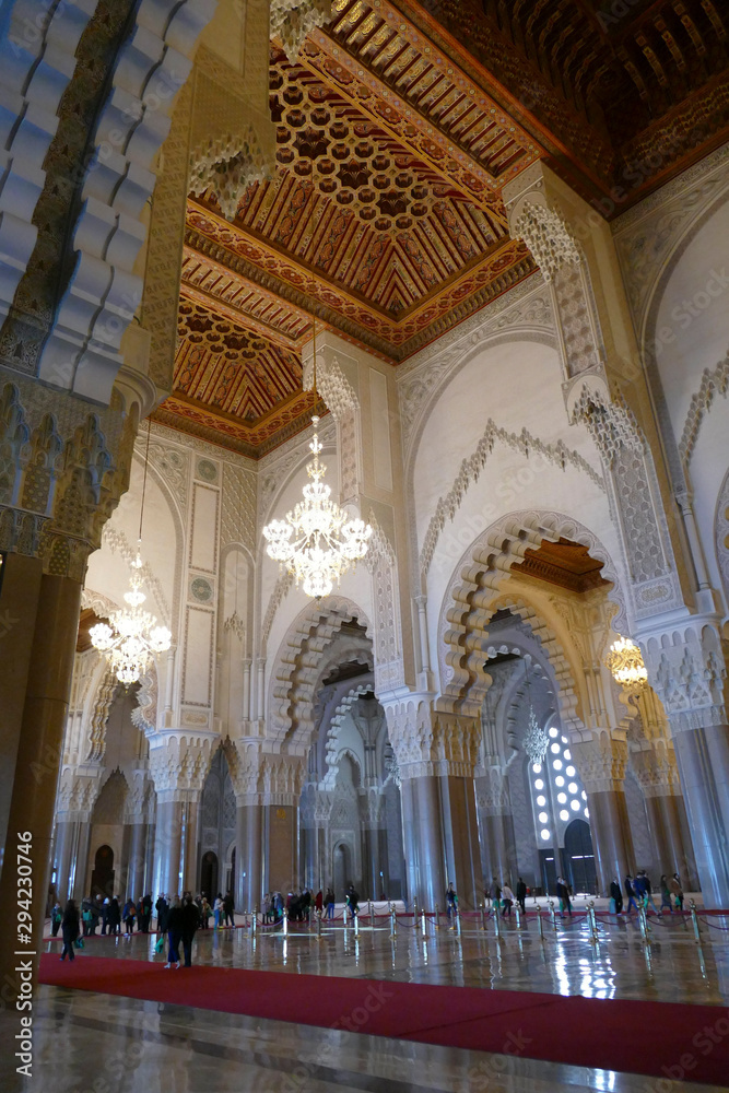 Islamic columns of Hassan II mosque Stock Photo | Adobe Stock