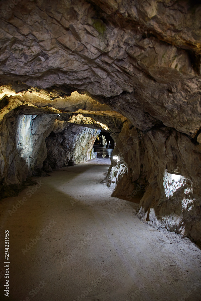 Underground Grotto Panorama.Types of a former underground marble quarry ...