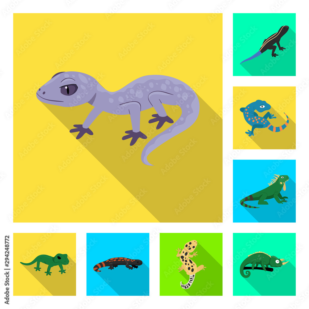 Vector illustration of tail and fauna symbol. Set of tail and ...