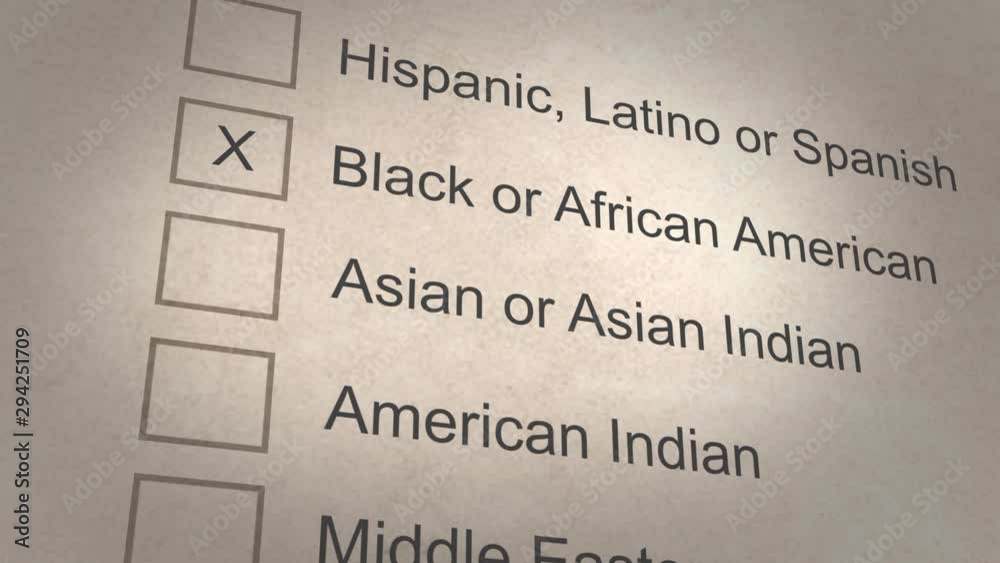 Paper ethnicity checklist on job application - Black or African ...