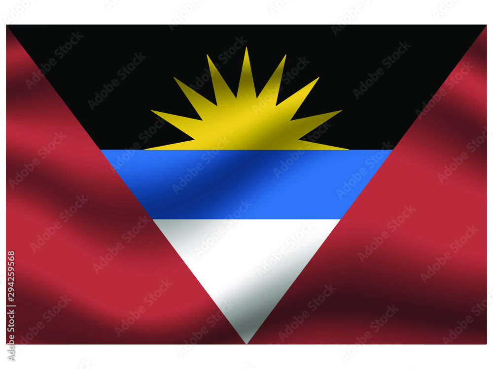 Antigua and Barbuda national flag, isolated on background. original ...