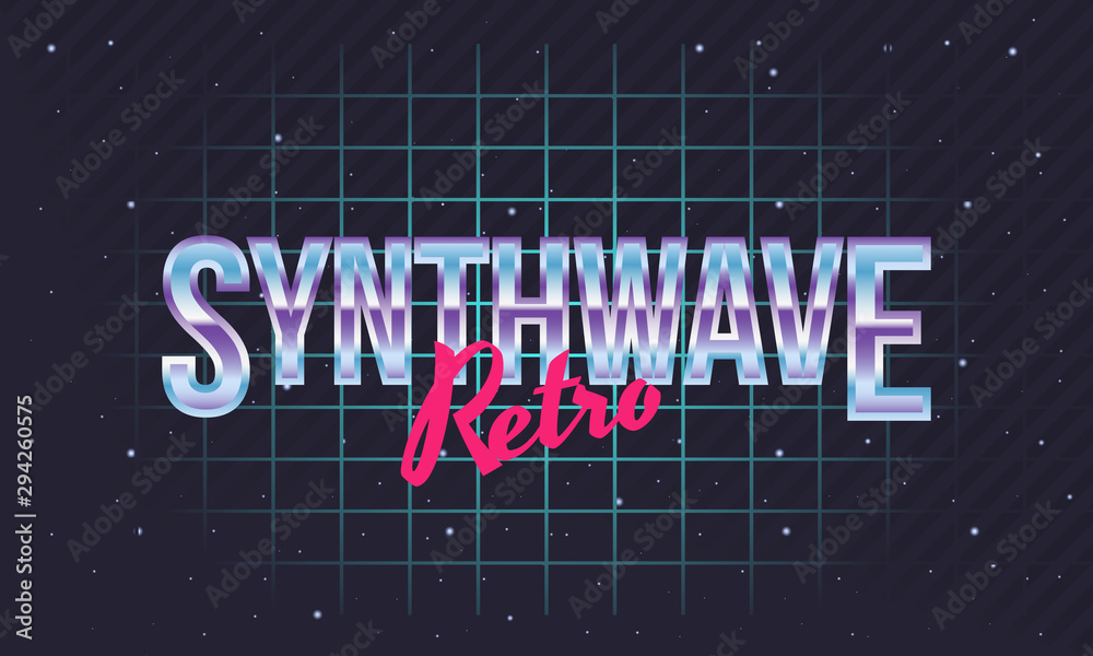 Synthwave, retrowave background. Retro laser grid in space. Vector ...