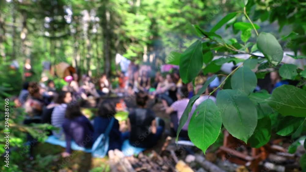 Diverse people enjoy spiritual gathering People celebrate shamanism and ...