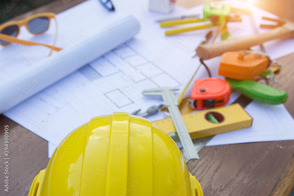 Architectural work site desk background construction project ideas ...