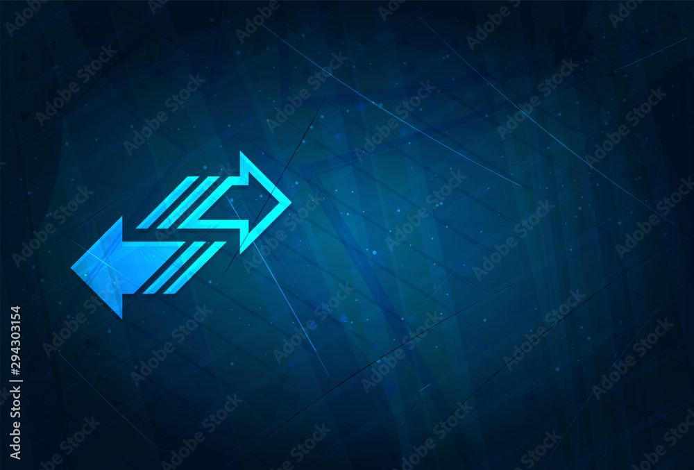Transfer arrow icon futuristic digital abstract blue background Stock ...