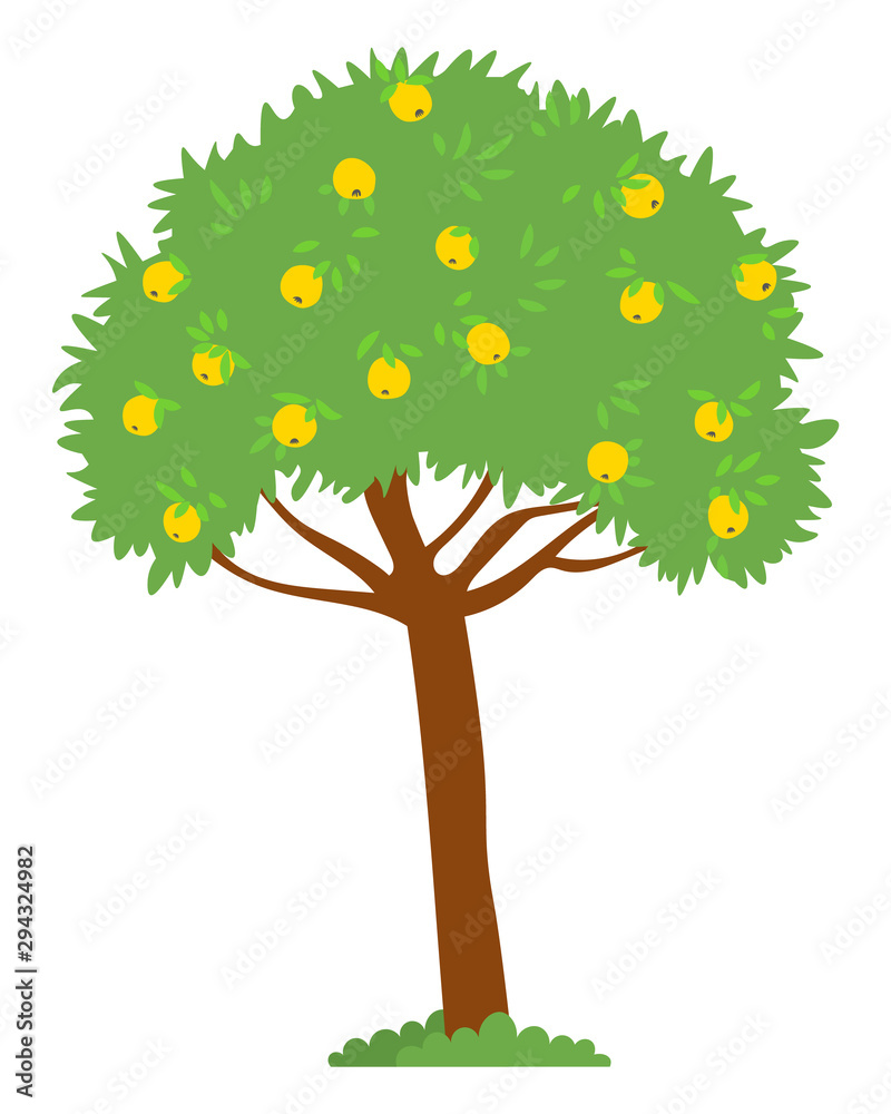 Cartoon Apple Tree Branch