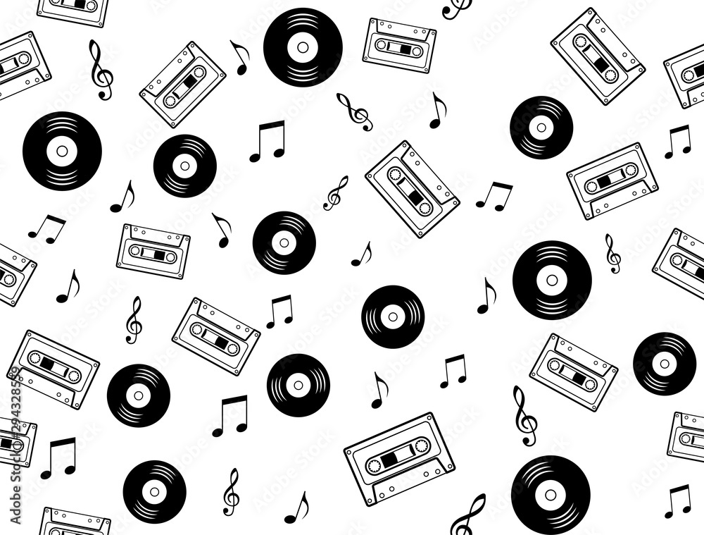 seamless musical symbols and marks seamless background with musical ...