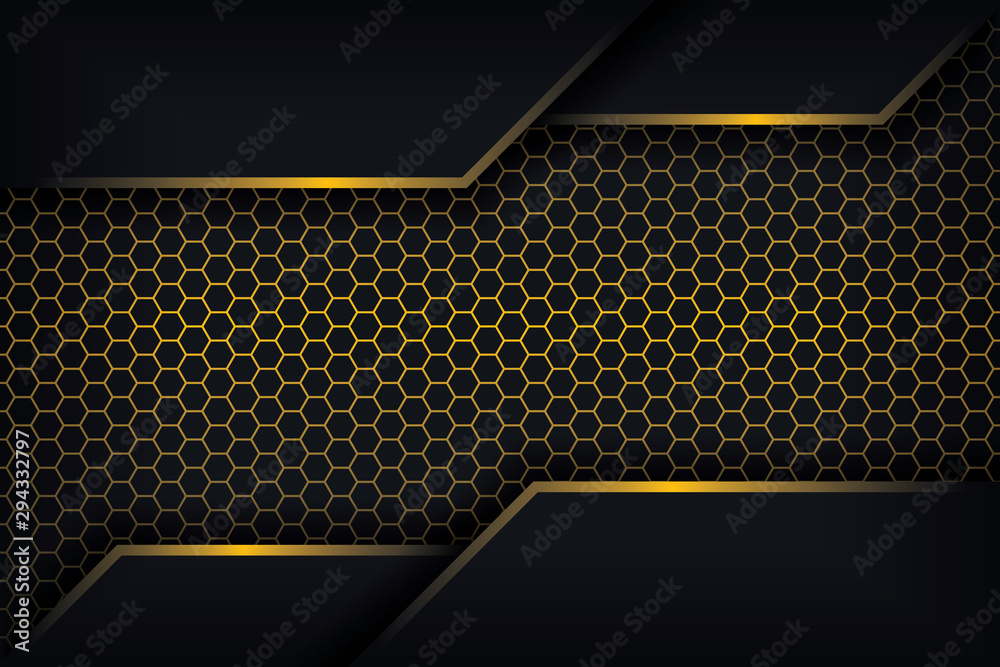 Abstract 3D background with a combination of luminous polygons in 3D ...