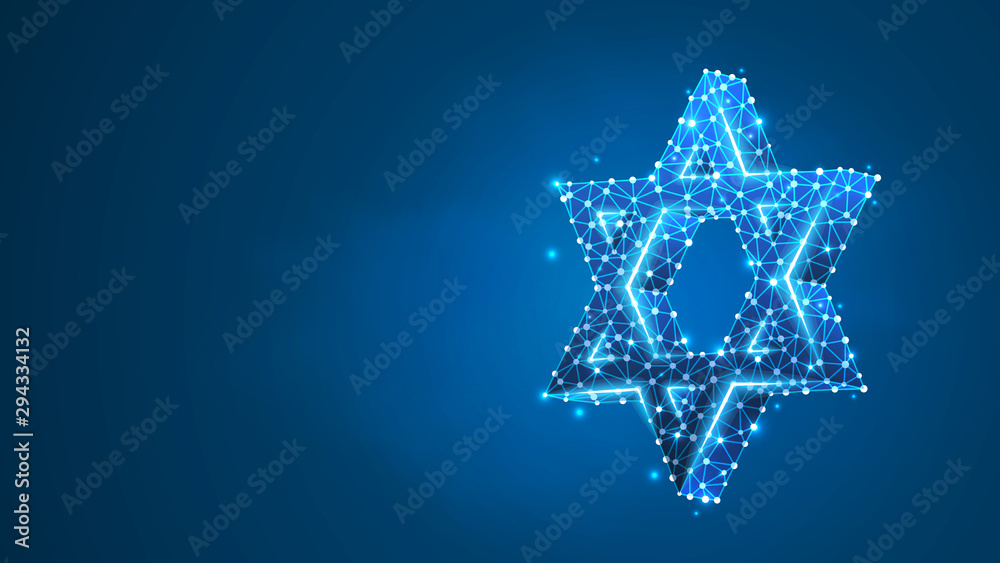 Star of David. Six pointed geometric star, symbol of modern Jewish ...
