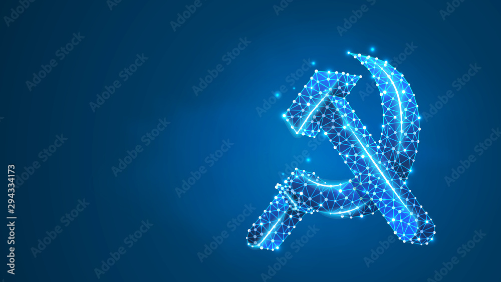 Hammer and sickle. USSR, Soviet Union proletarian solidarity symbol ...