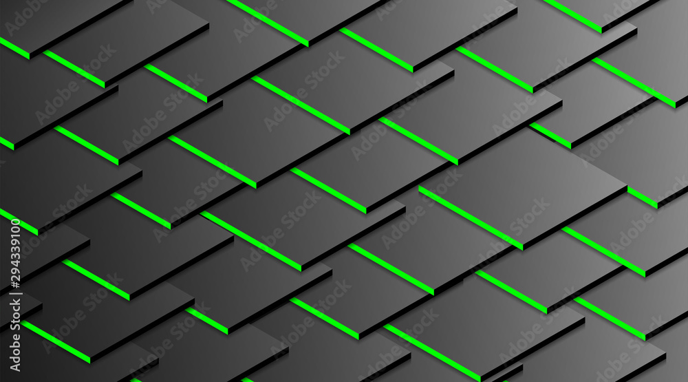 Vector image of green shadow from a stacked cube background Stock ...
