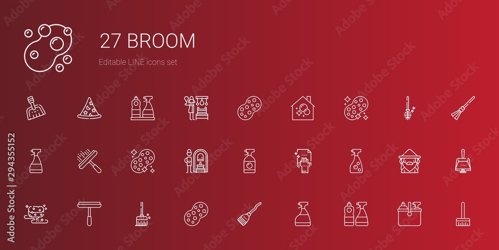 broom icons set Stock Vector | Adobe Stock