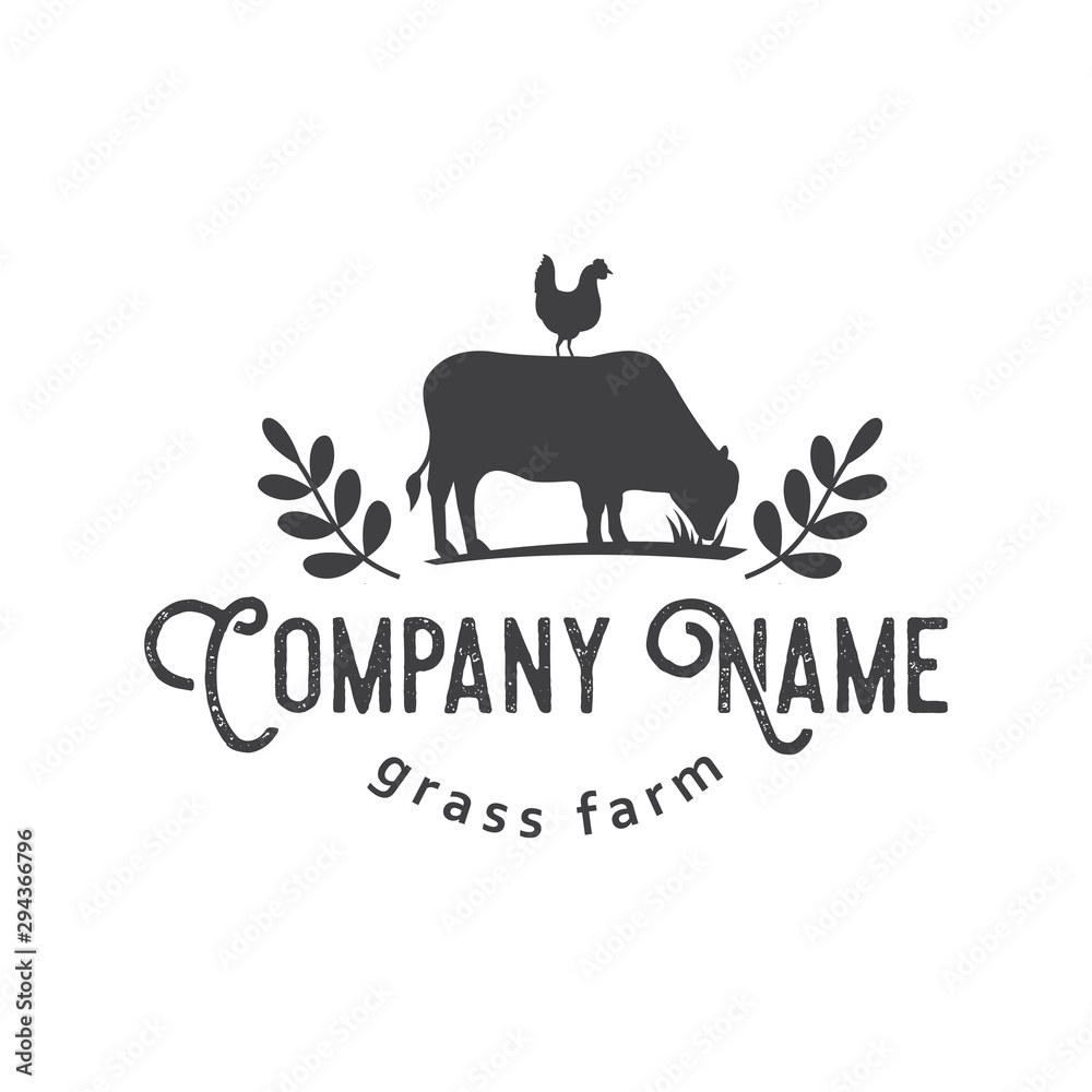 Grass Farm Logo, Farm Logo Stock Vector | Adobe Stock