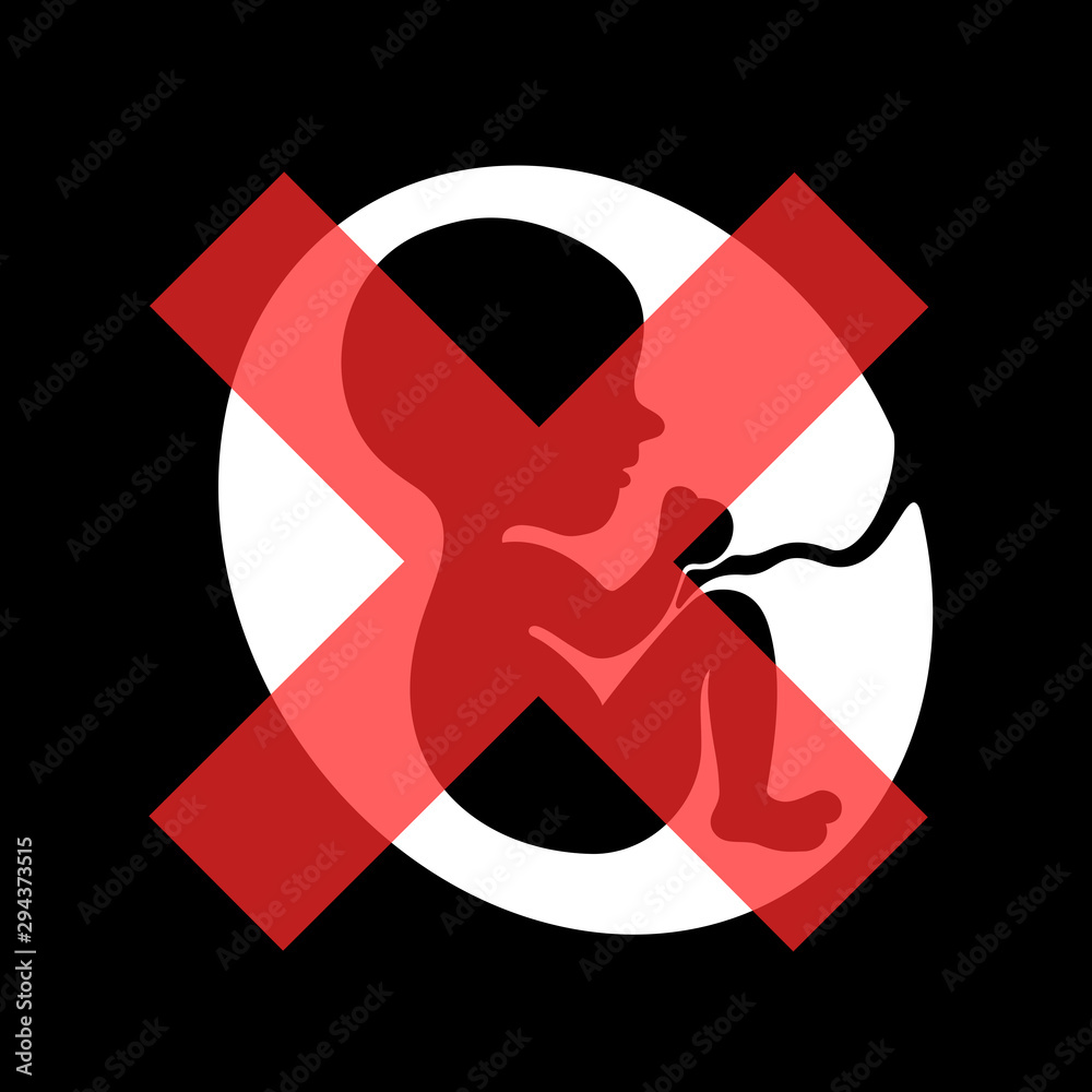 Abortion - fetus, embryo and unborn baby is removed from uterus. Vector ...