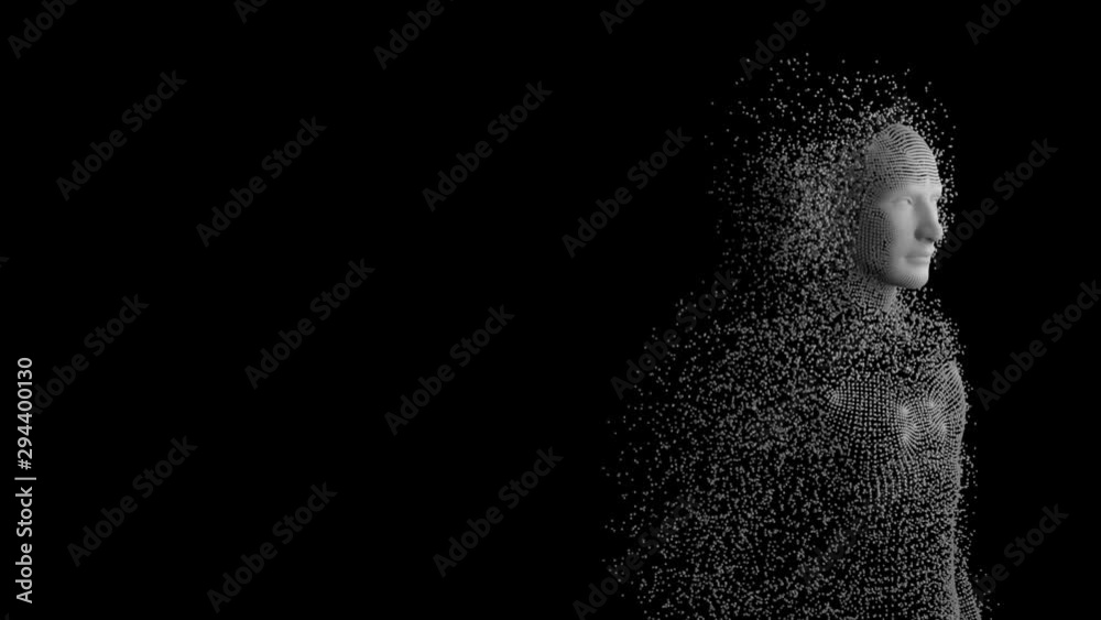 Moving human body on black background Stock Video | Adobe Stock